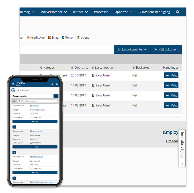 Simployer personal­dokumenter | Simployer